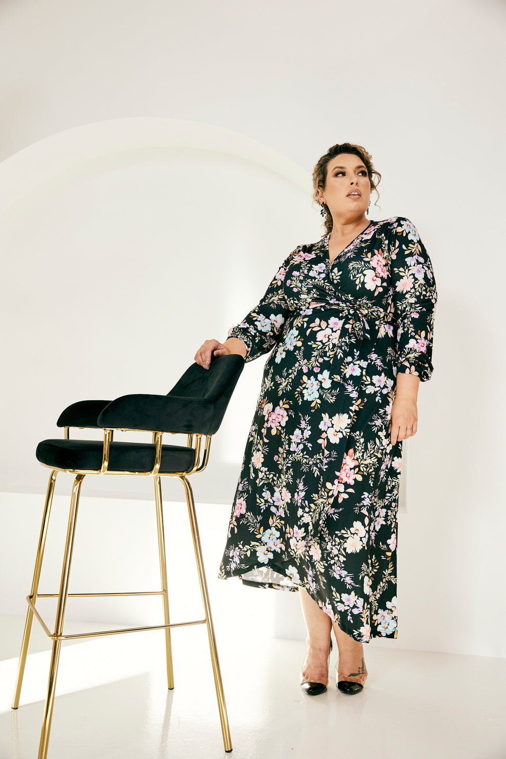 Rachel Wrap Dress in Floral Print – Mónica The Label