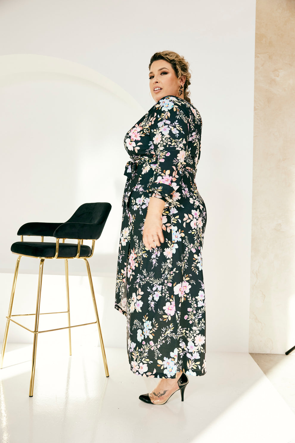 Rachel Wrap Dress in Floral Print – Mónica The Label